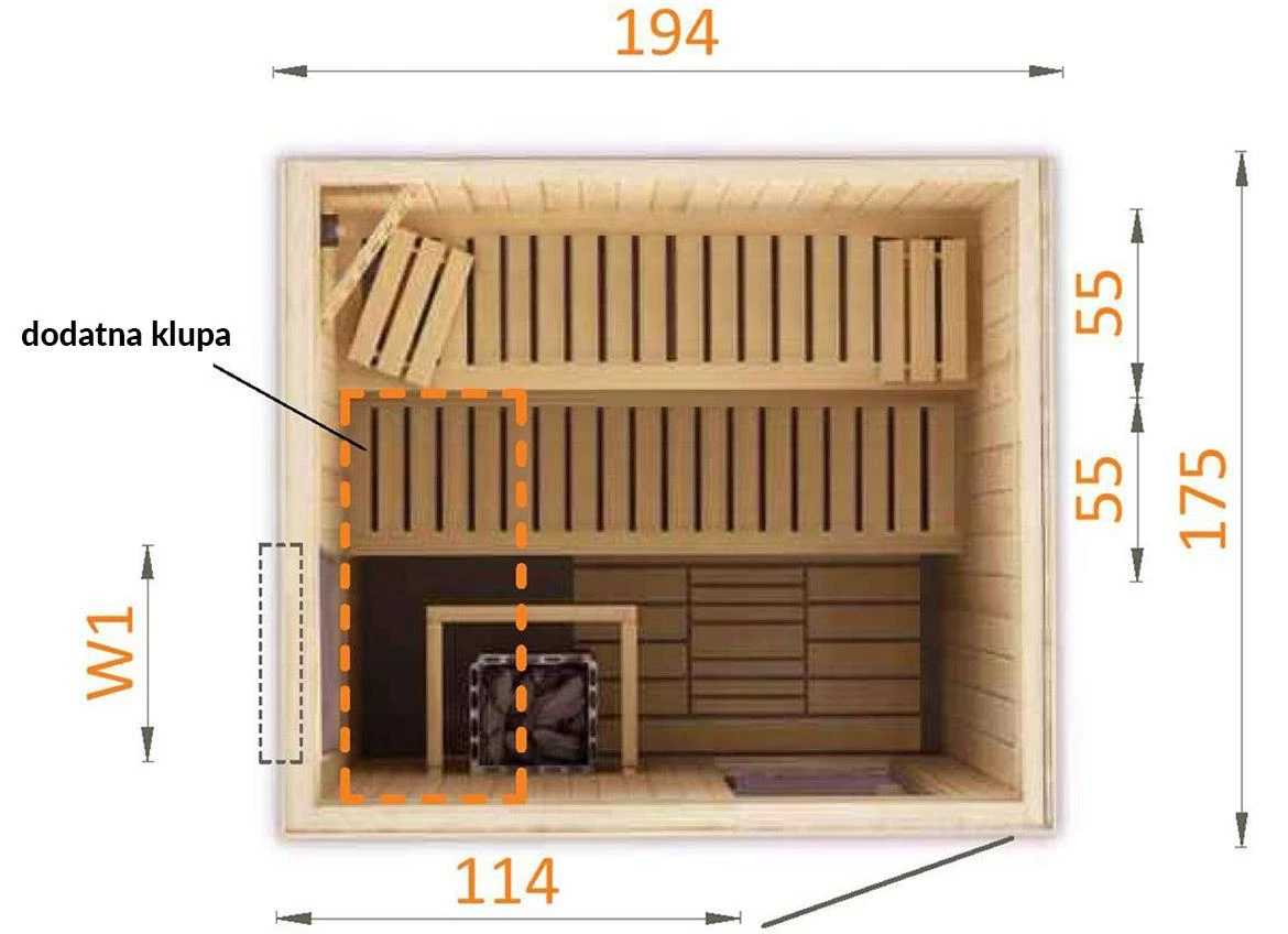 Sauna PERHE 2018 V + prozor | Emmezeta webshop
