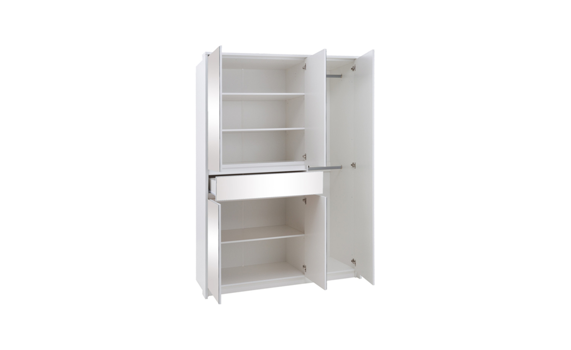 Split ormar 5 vrata + ladica 157x65x217 cm bijeli | Emmezeta webshop