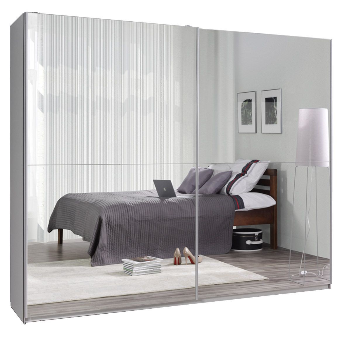 Lux ormar 2 vrata bijeli/ogledalo | Emmezeta webshop