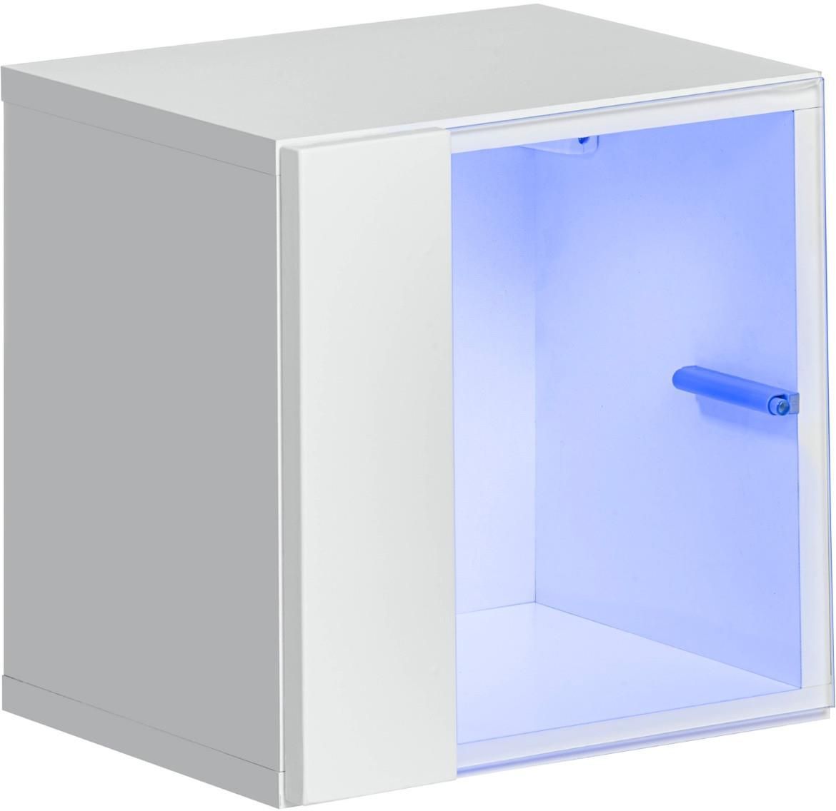 Switch WW 5 viseci element+LED 1 vrata 30x25x30 beli visoki sjaj ...