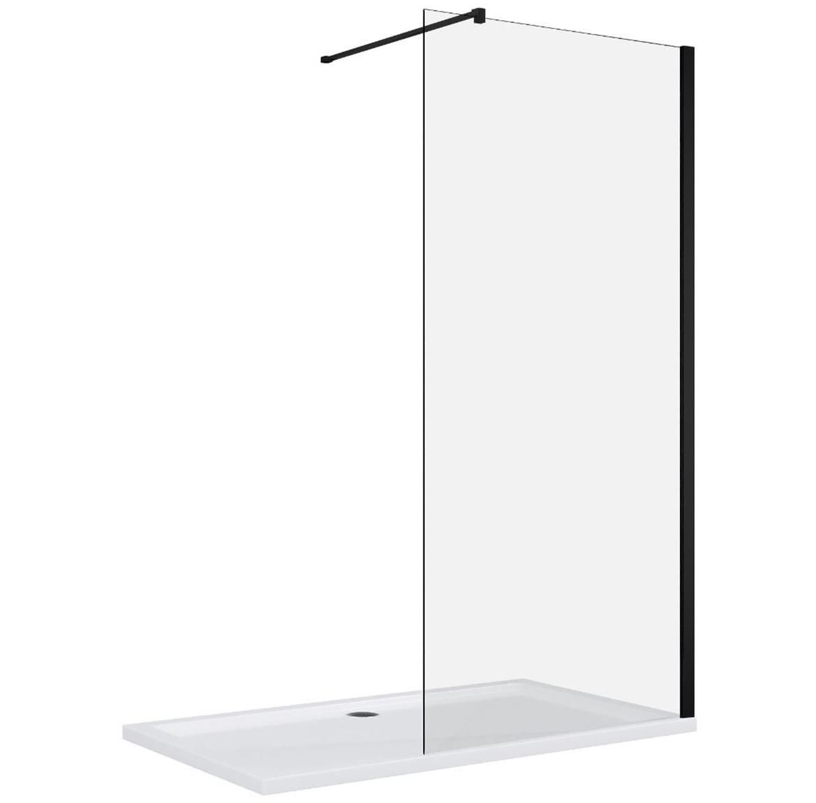 Tuš stijena WALK-IN Fiord 100x195 crni profil | Emmezeta webshop